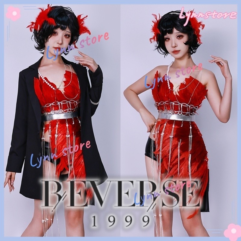 REVERSE:1999 Cosplay SCHNEIDER Costume Sexy Red Dress Wig Full Set ...