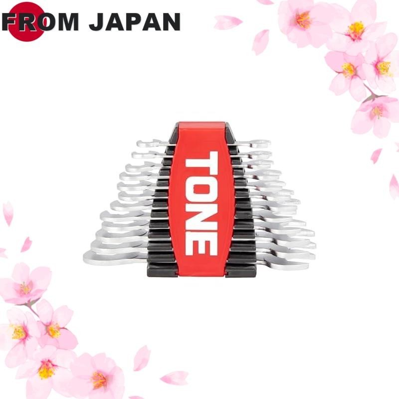 TONE Thin Type Spanner Set (with Holder) DSTO1200P Red/Black 12 Pieces ...