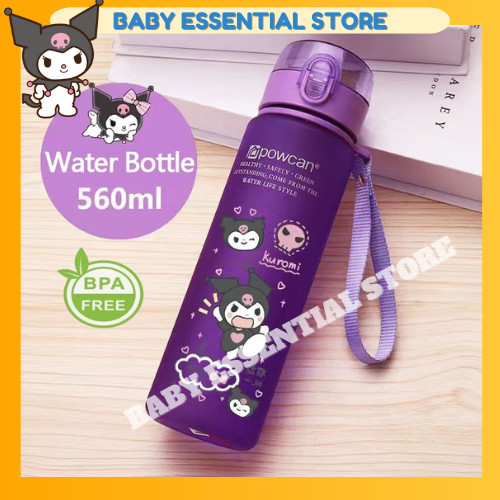 560ml Cute Sanrio Kuromi Kids Water Bottle Portable Plastic Cartoon Water Cup Botol Air Sekolah ...