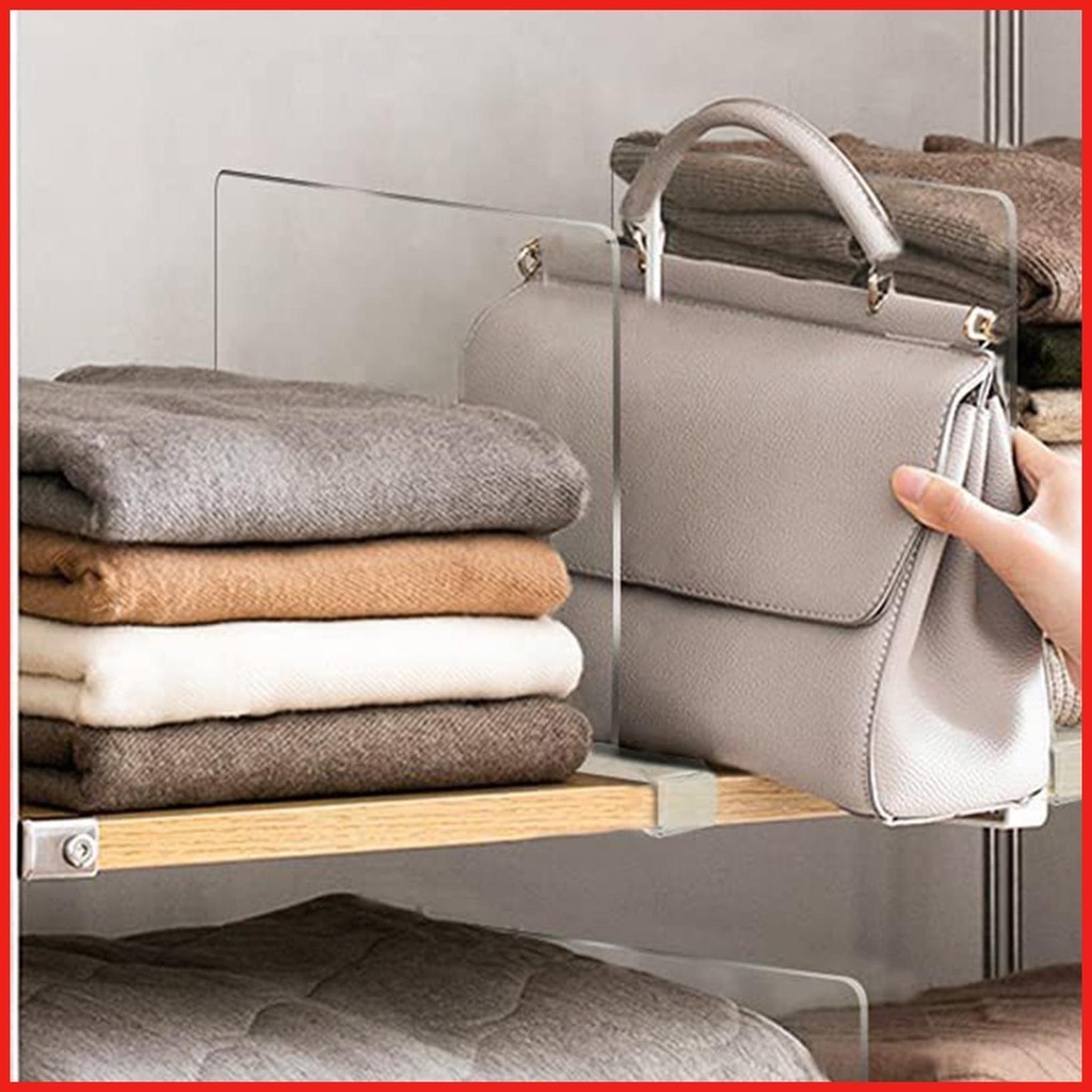 Clothes Organizer Clear Towel Clothes Separators 4 PCS Clear Acrylic ...