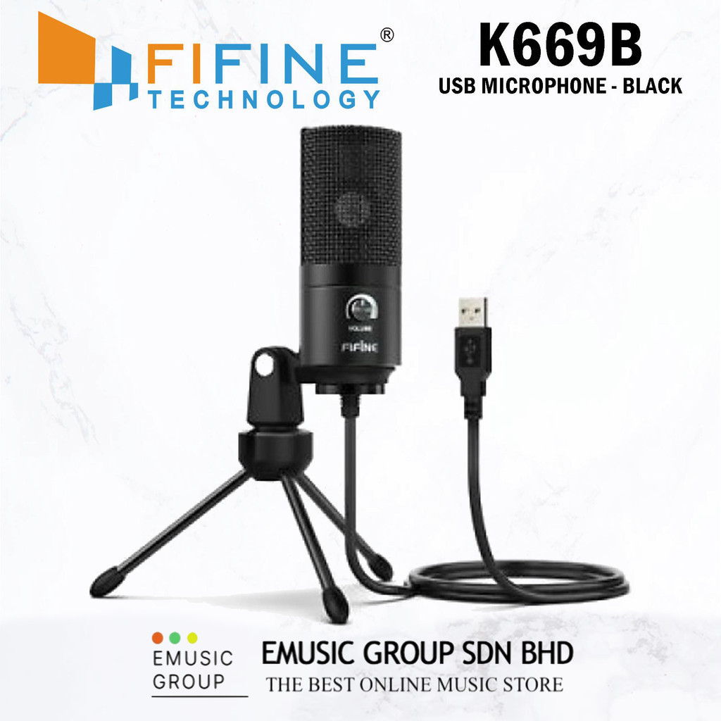 FIFINE K669B USB Microphone Metal Condenser Microphone For Recording Streaming Broadcast Youtube ...