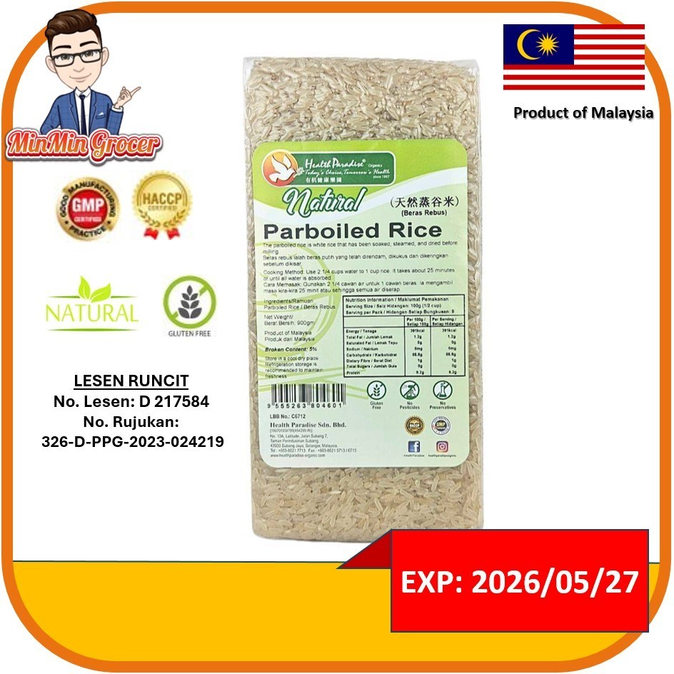 HEALTH PARADISE Natural Parboiled Rice 900gm 天然蒸谷米 Low GI | Shopee Malaysia