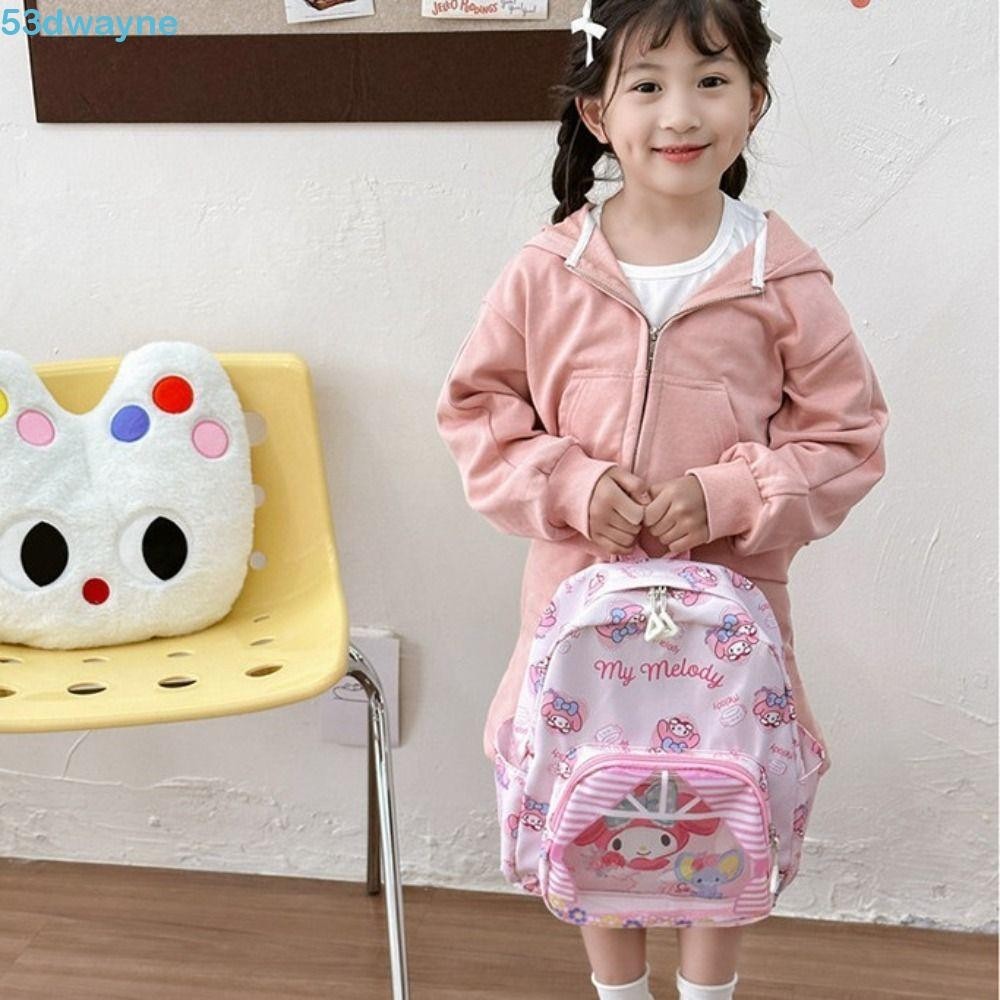 DWAYNE Cartoon Kuromi Backpack, Kitty Cat with Transparent Pocket ...