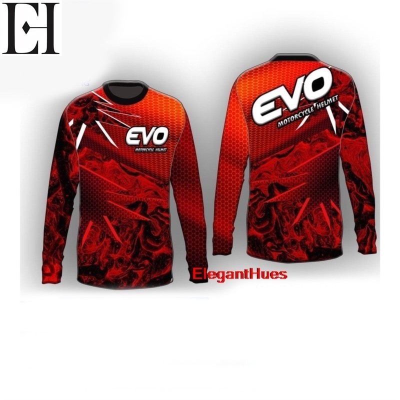 ElegantHues Jersey Motorcycle Long Sleeve Evo Men Women Tshirt FULL ...