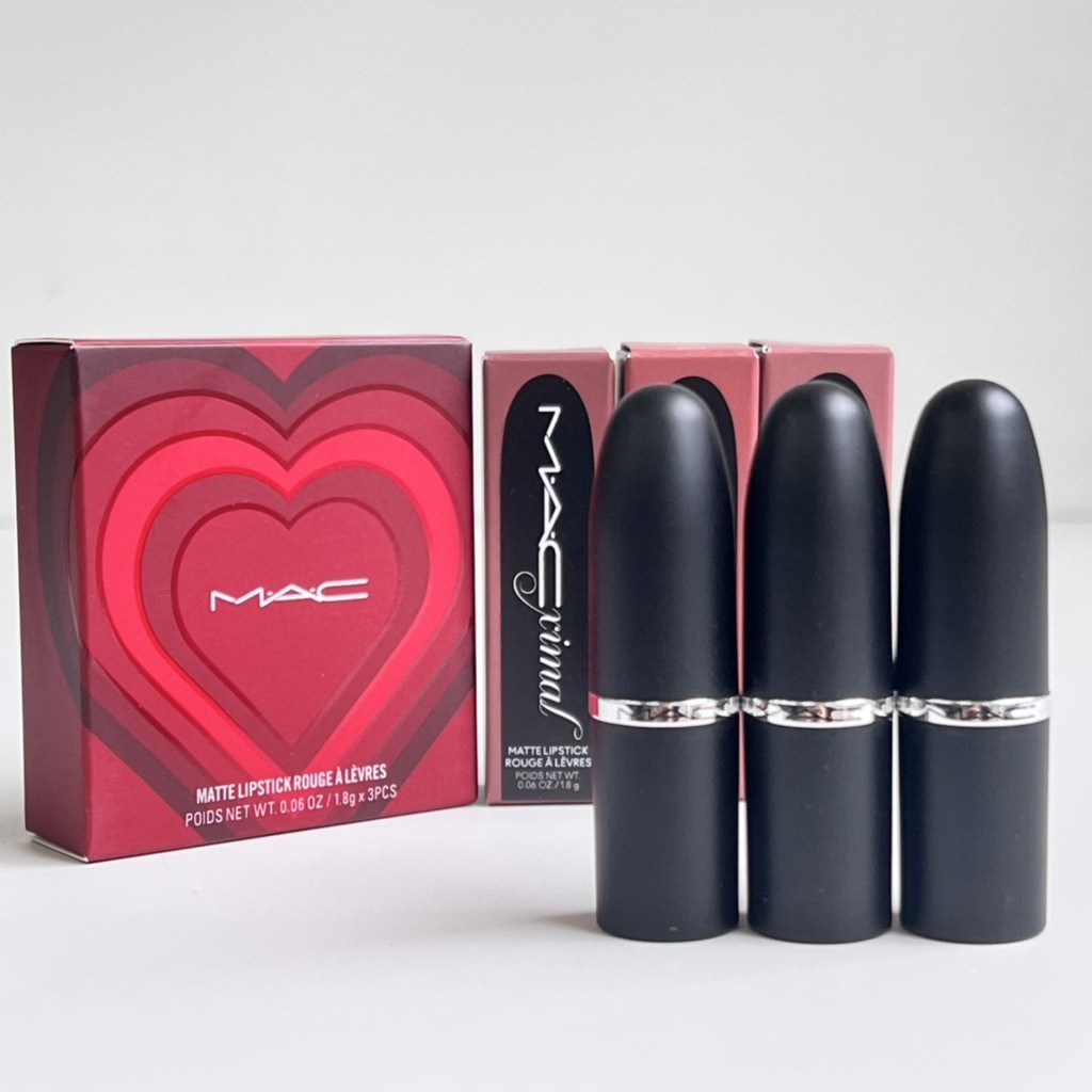 MAC Valentine's Day Favorite Lipstick Three Pack Bullet Head Black Tube ...