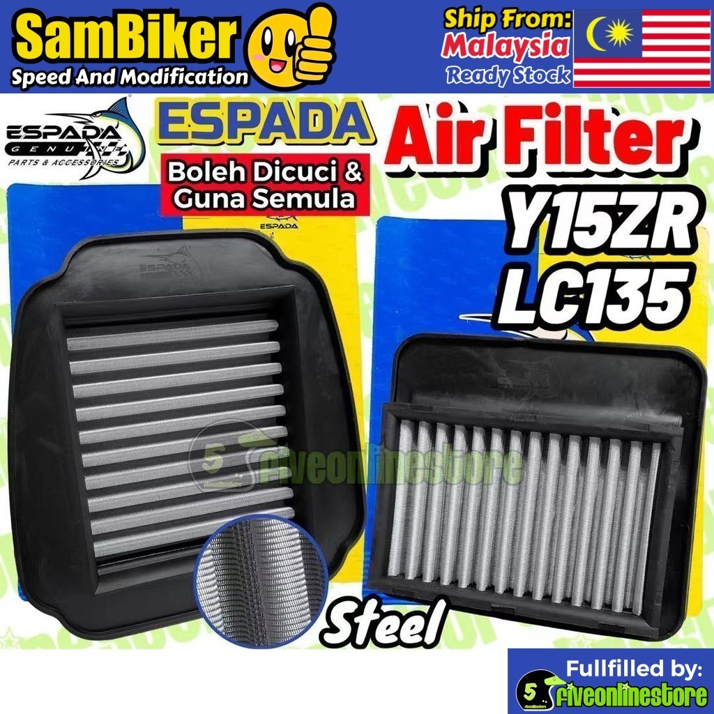 ESPADA Racing Air Filter Yamaha Y15ZR LC150 LC135 Penapis Kotak Angin ...