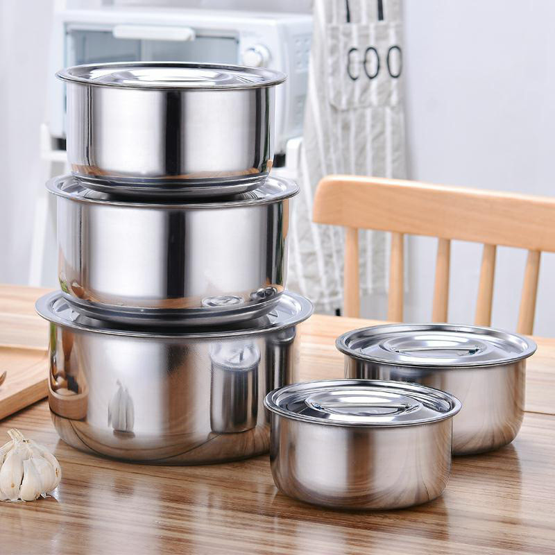 5PCS Stainless Steel Indian Pot Set 14/18/22/26/30CM ( 1SET = 5PCS ...