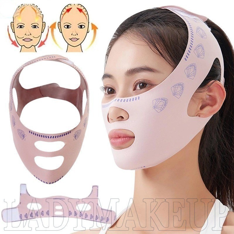 Chin Slimming Face Bandage V-shaped Shaper Lift Up Belt Facial Massage ...