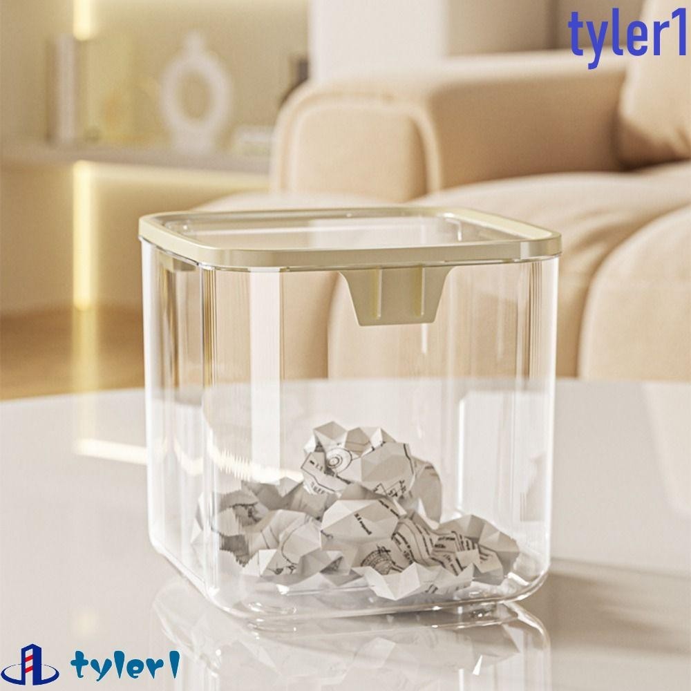 TYLER1 Desktop Trash Can, Plastic Transparent Desk Storage Box ...