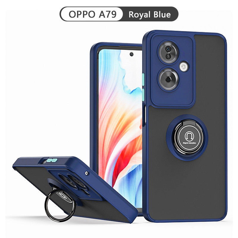 Casing for OPPO A79 5G Case A59 A58 A78 A98 5G Hard Acrylic Ring Stand ...