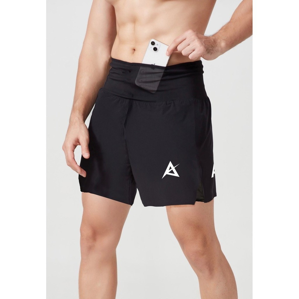 (in BLACK) AKIV Man's 2-in-1 Multi-Pocket Running Shorts (Inner Tights ...