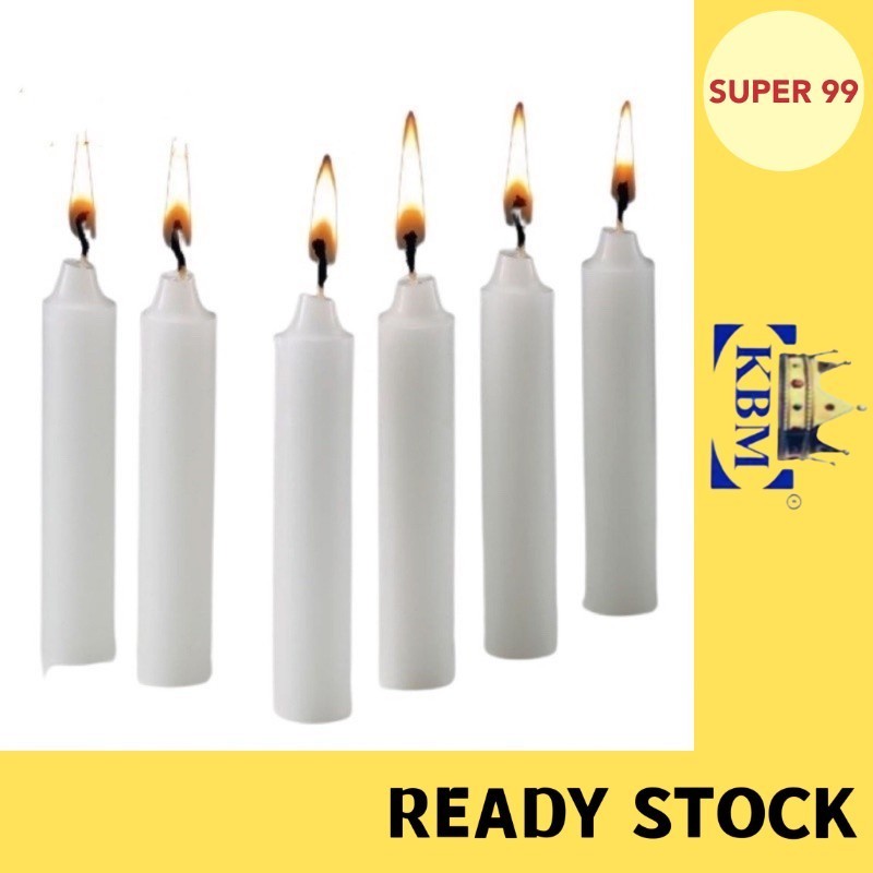 (6 PCS) White Candle / Lilin Putih / 7” 9 inch Multipurpose Candle ...