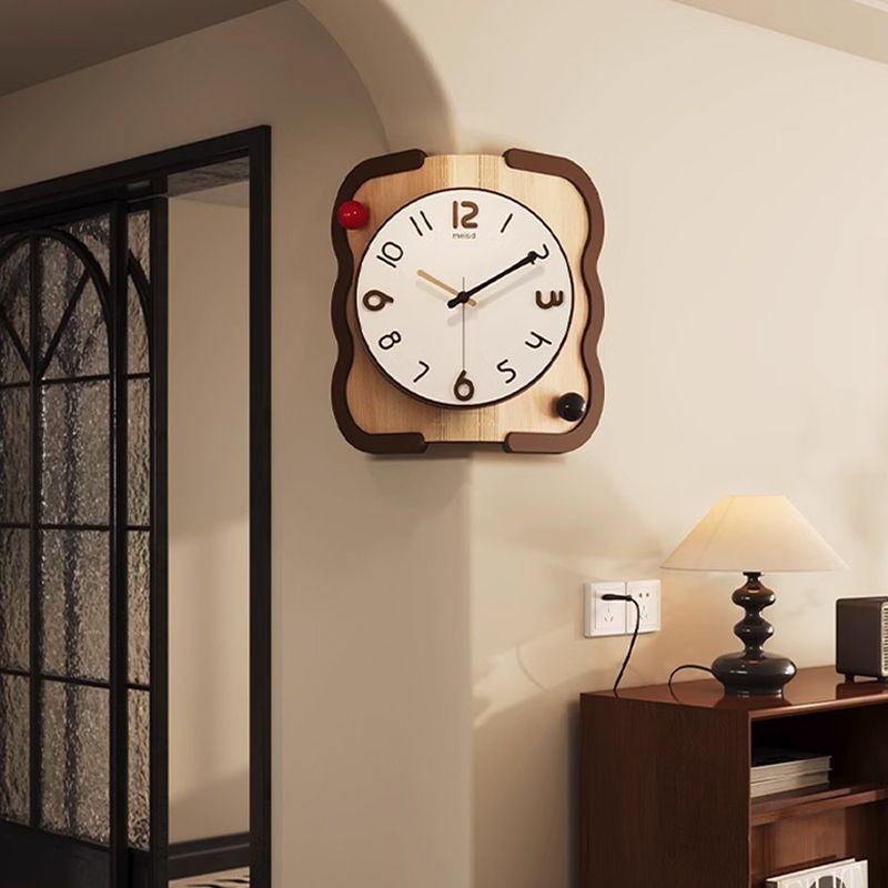 Corner Double-Sided Living Room Wall Clock 2024 New Style Restaurant ...