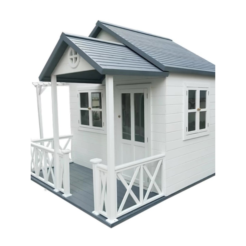 Outdoor game wooden house children's playground game room assembly tree ...