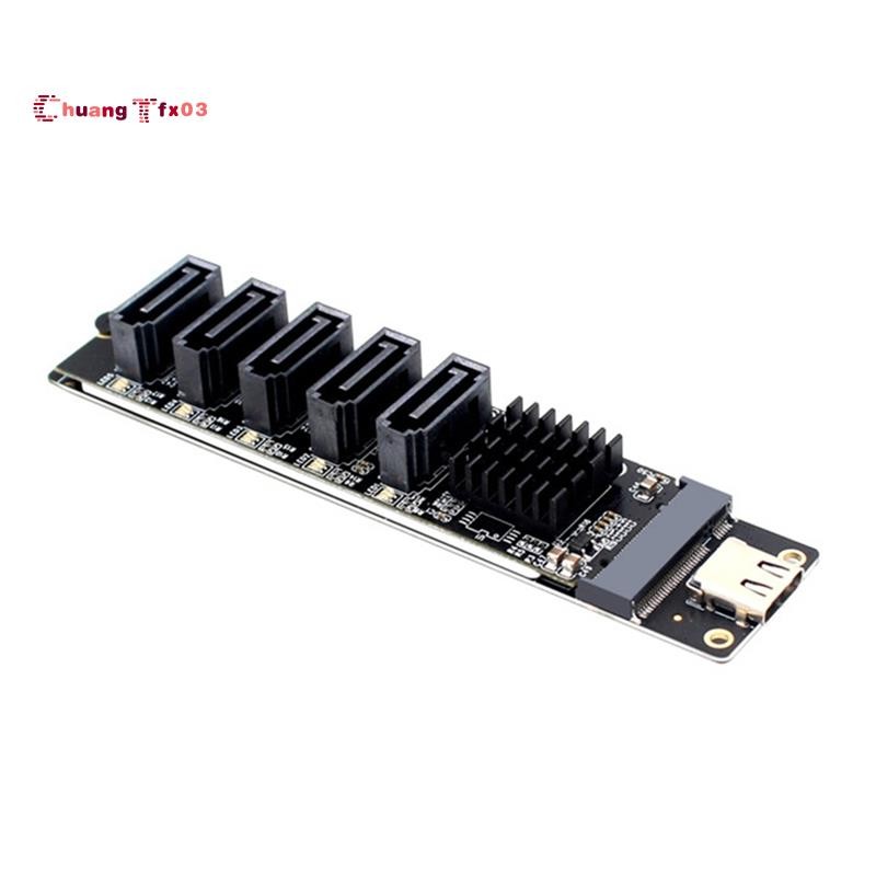 Type C to 5-Port SATA 3.0 Adapter Card 6Gbps JM575&JMS580 Chip USB C to ...