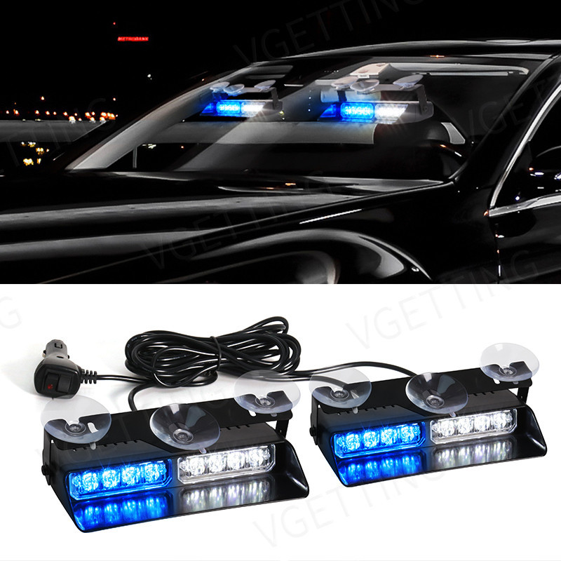 Car Windshield Warning Lamp Assembly 2-in-1 16LED Emergency Strobe ...