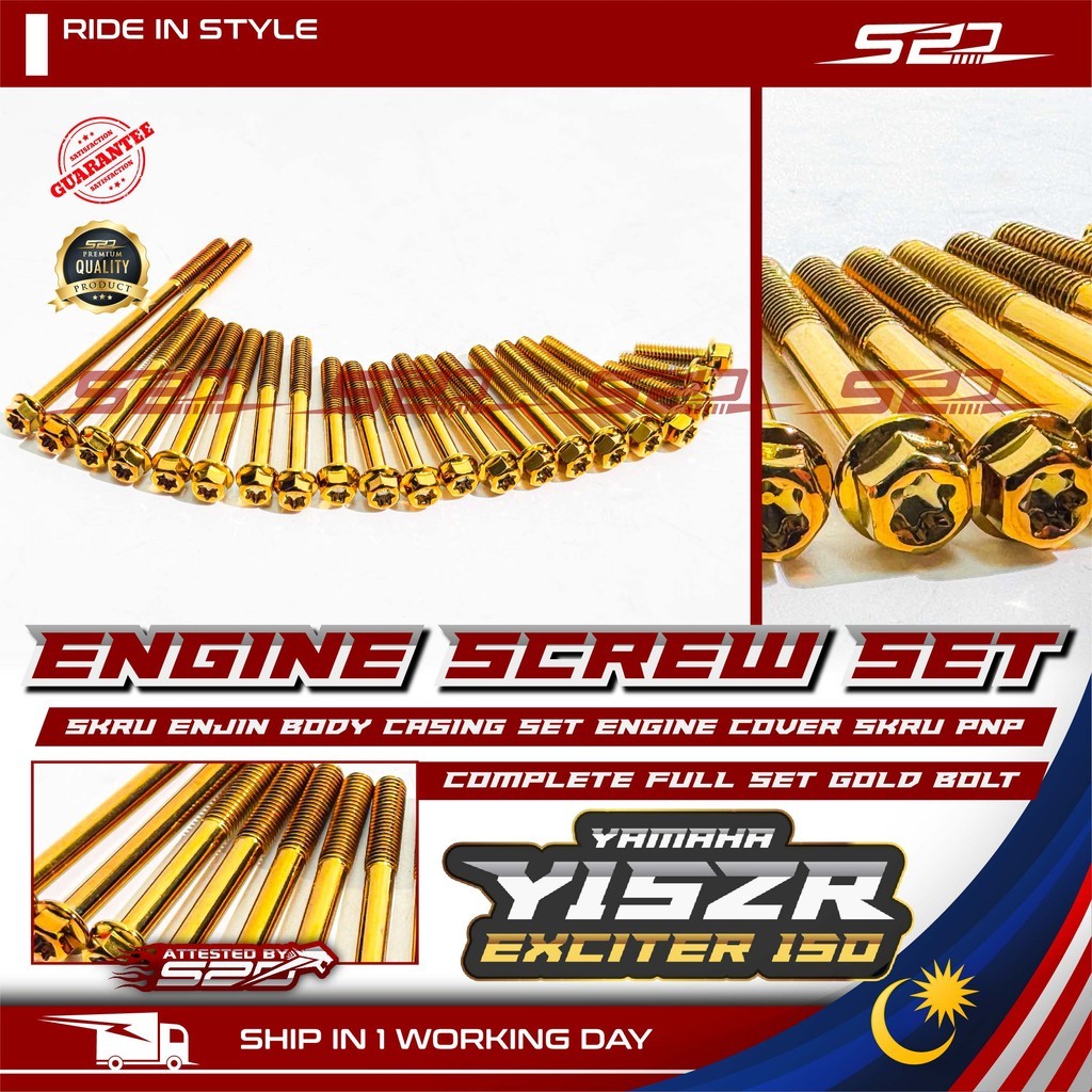 Screw Engine Set IMPORT Y15 Y15ZR EXCITER 150 Skru Enjin Body Casing ...