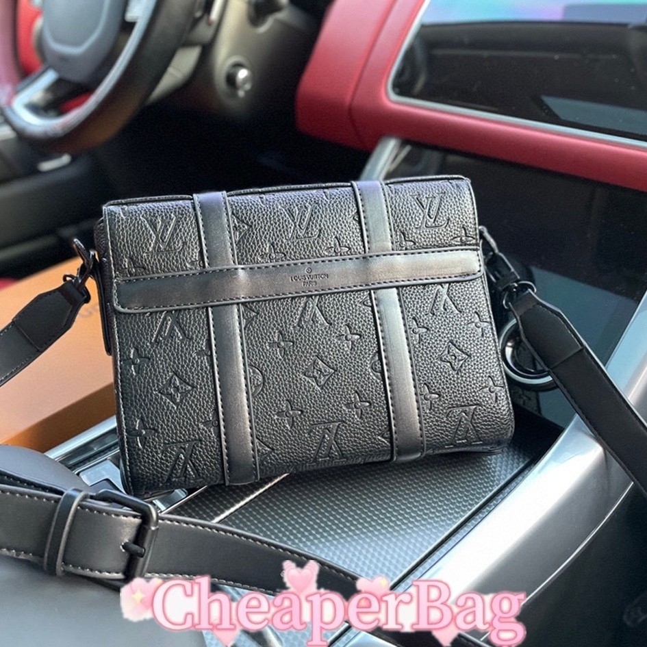 High Version Men's bag Trunk Postman Monogram Taurillon lnew(with box ...
