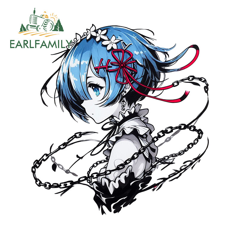 EARLFAMILY Rem Car Stickers Cartoon Cool Motorcycle Helmet Vinyl Decals ...