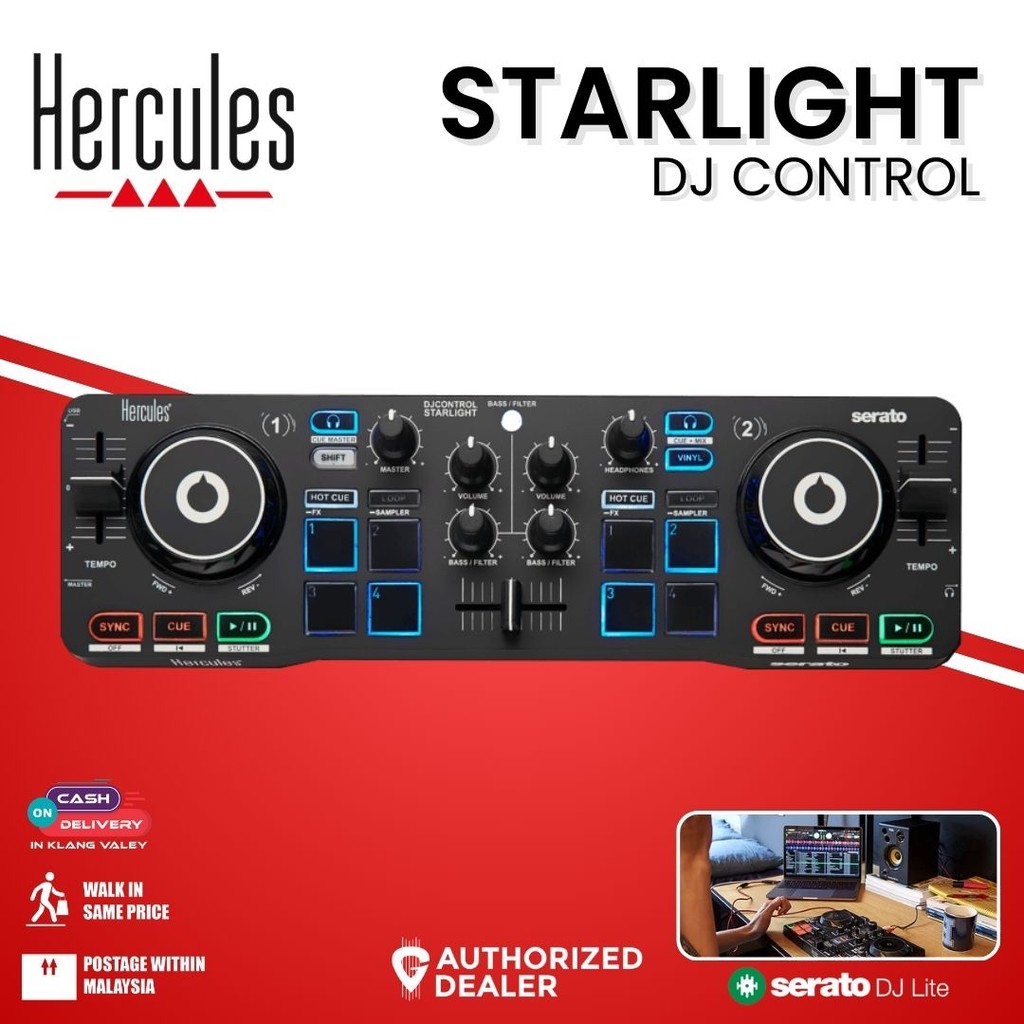 Hercules DJ DJControl Starlight | Pocket USB DJ Controller with Serato ...