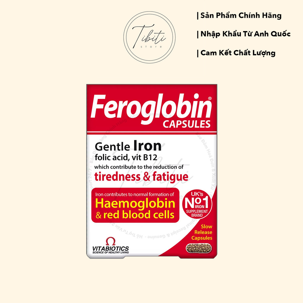 Vitamin Iron Blood Supplement B12 Vitabiotics Feroglobin B12 30 Tablets ...