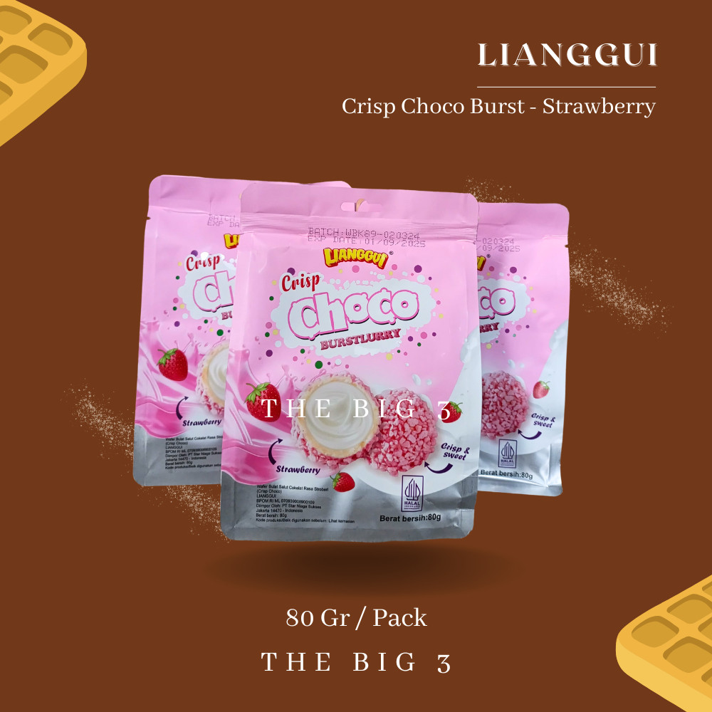 Lianggui Crisp Choco Burst - Strawberry / Choco & Milk 80 Gr/ Pack ...