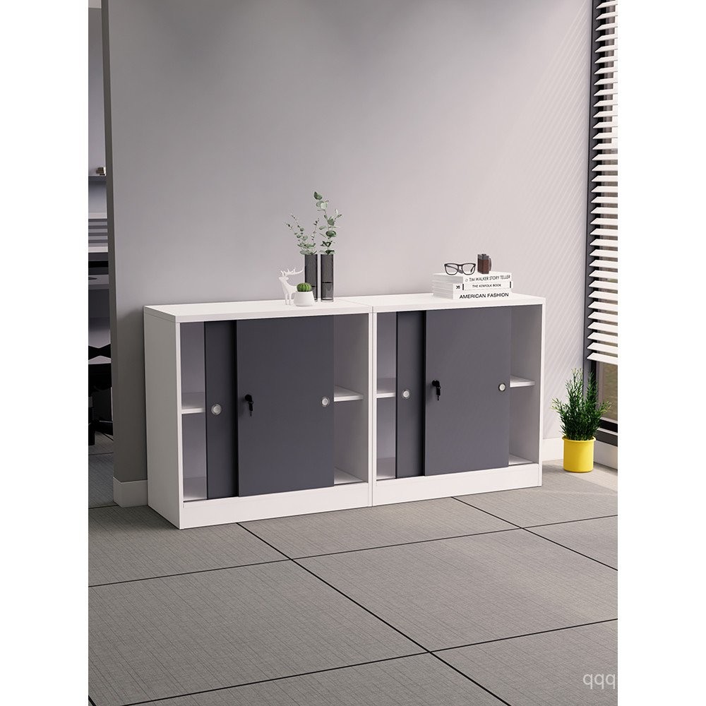 Office Cabinet Sliding Sliding Door File Cabinet Low Cabinet Wooden ...