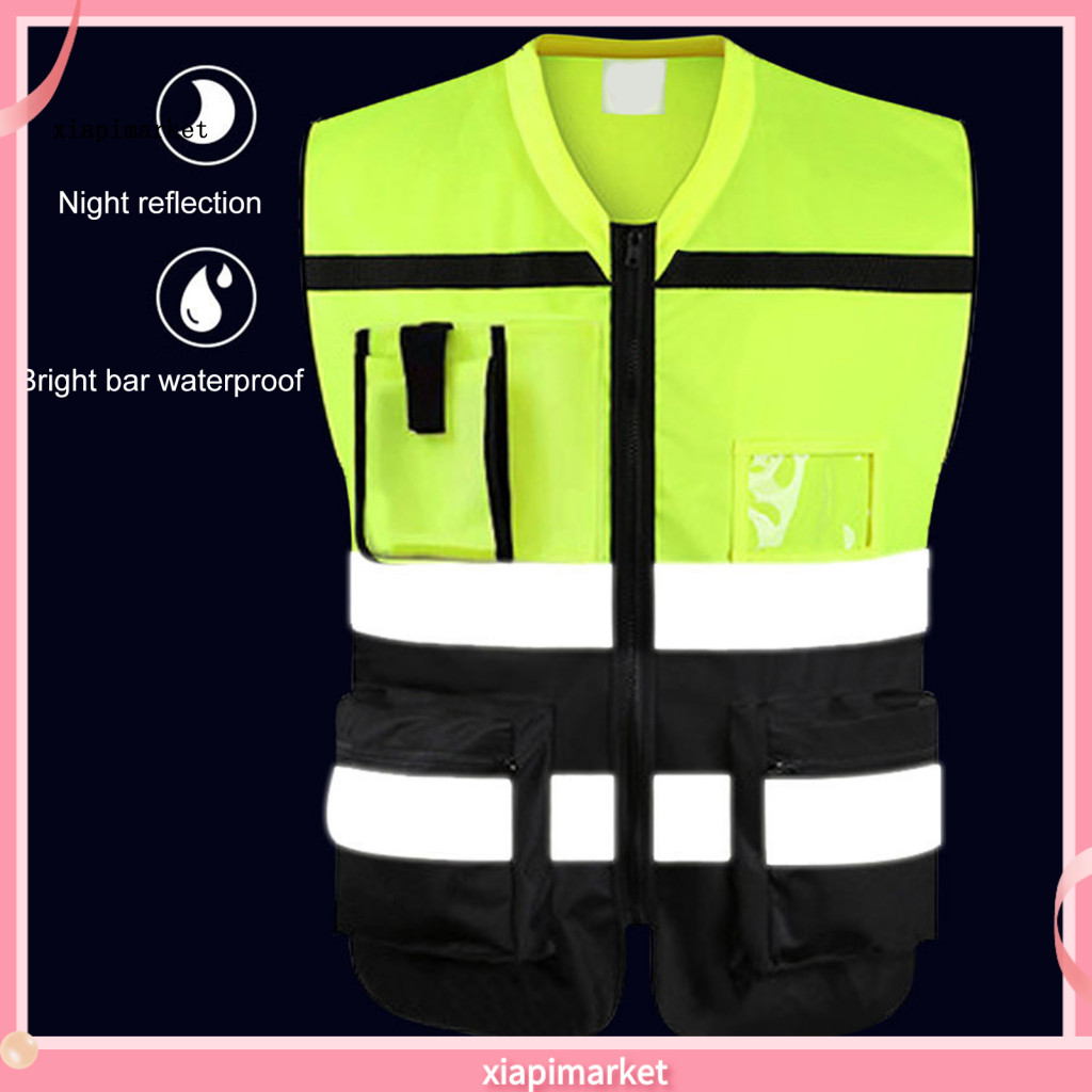 XIA| Bright Reflective Strip Design Vest Pen Holder Reflective Vest ...