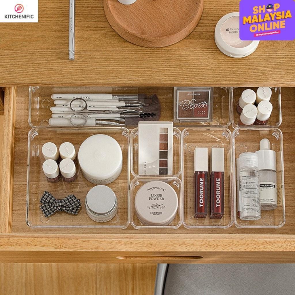 ( FAST SHIP ) Transparent Storage Box Drawer Cosmetic Utensil Oragniser ...