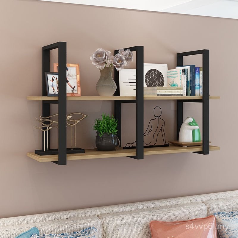 Rak Buku Dinding Seni Besi Rak Penyimpanan yang dipasang di dinding Rak ...