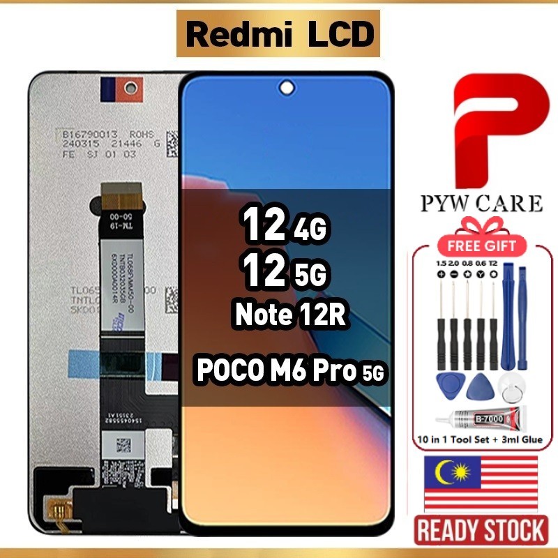 LCD Screen Compatible For Redmi 12 / Poco M6 Pro 5G / Redmi Note 12R LCD Screen | Shopee Malaysia