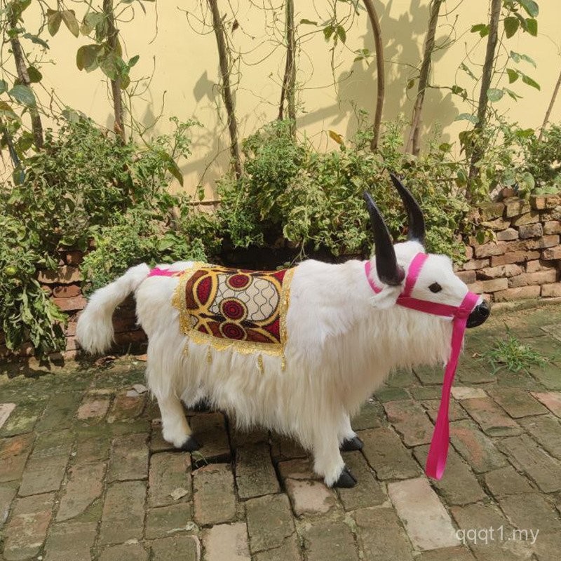 Simulation Cow Model Yak Decoration Plush Toy Small Yak Model Hidden ...