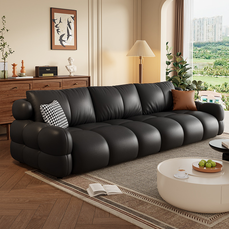 Perabot Gis Itali Minimalis Kulit Tulen Sofa Ruang Tamu Sofa Puff Moden ...