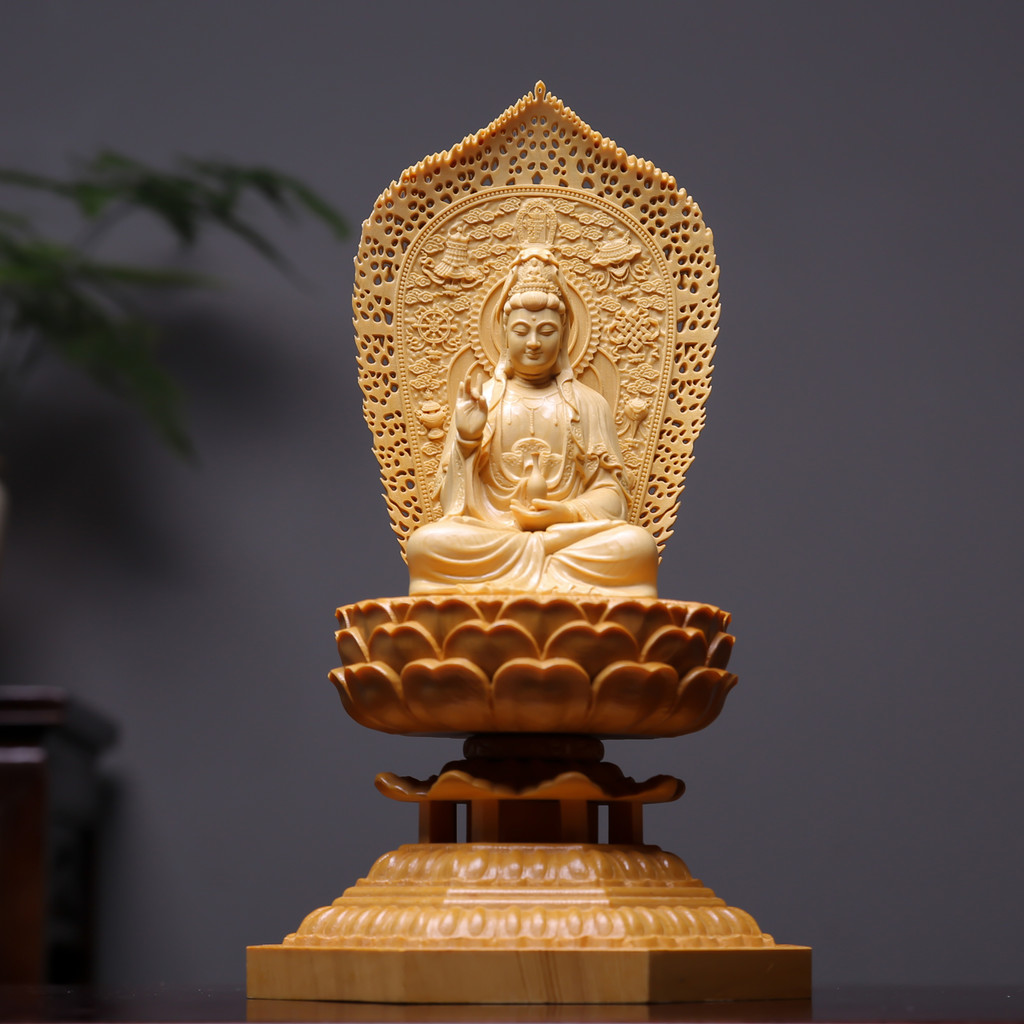 C Cypress Carving Hand Fangtan Sansheng Medicine Master Buddha ...