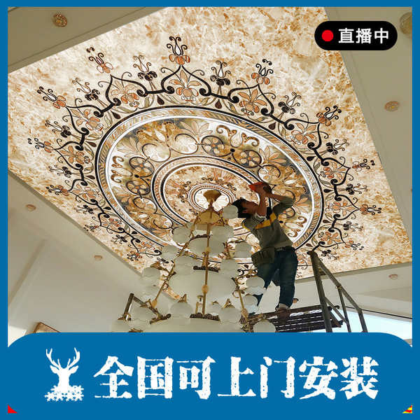 arch wallpaper Siling corak bumbung istana gaya Eropah 8d mural retro ...
