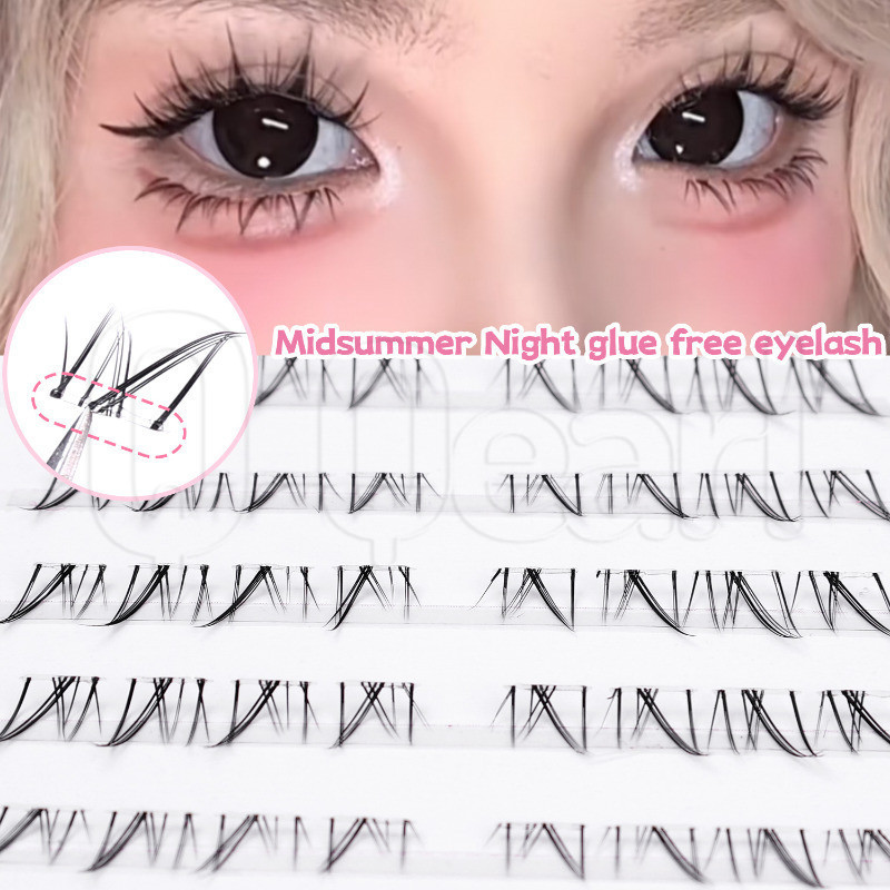 Midsummer Nigh Glue-Free Lower Eyelash Clusters - Transparent Stem False Eyelashes - Segmented ...