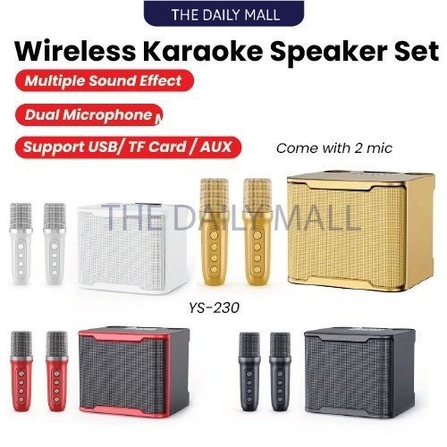 SU-YOSD YS-230 PORTABLE WIRELESS SPEAKER WITH 2*MICROPHONE Bluetooth ...