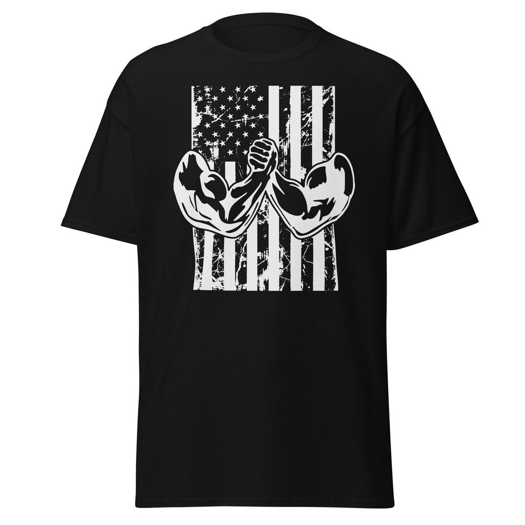 Arm Wrestling Us Flag Premium T-Shirt Patriotic Arm Wrestler Tee ...