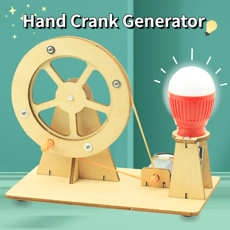 DIY Hand Crank Dynamo Generator hand bulb kit Science Experiments Kits ...