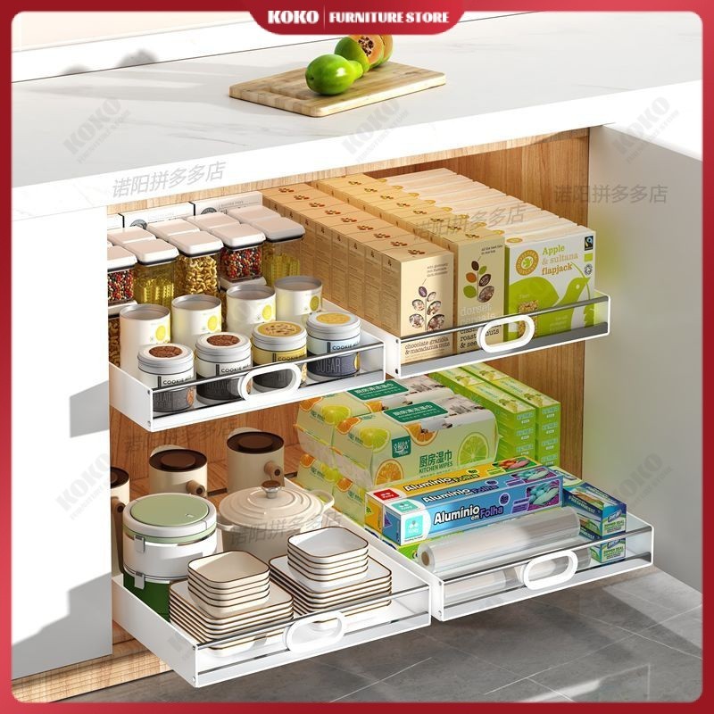 Drawer pull-out cabinet pull-out cabinet kitchen spice snacks single ...