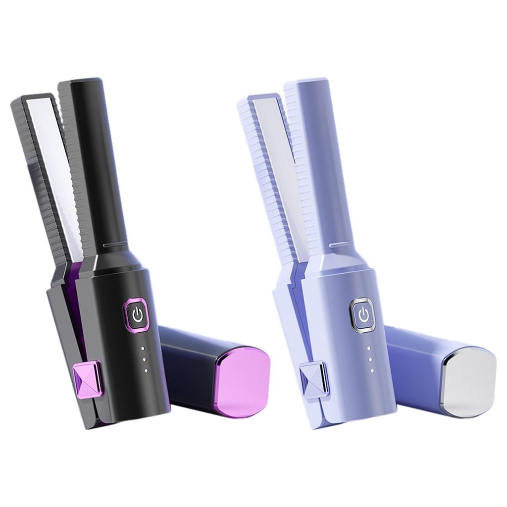 Wireless Hair Straightener rechargable type c Professional Mini LED ...