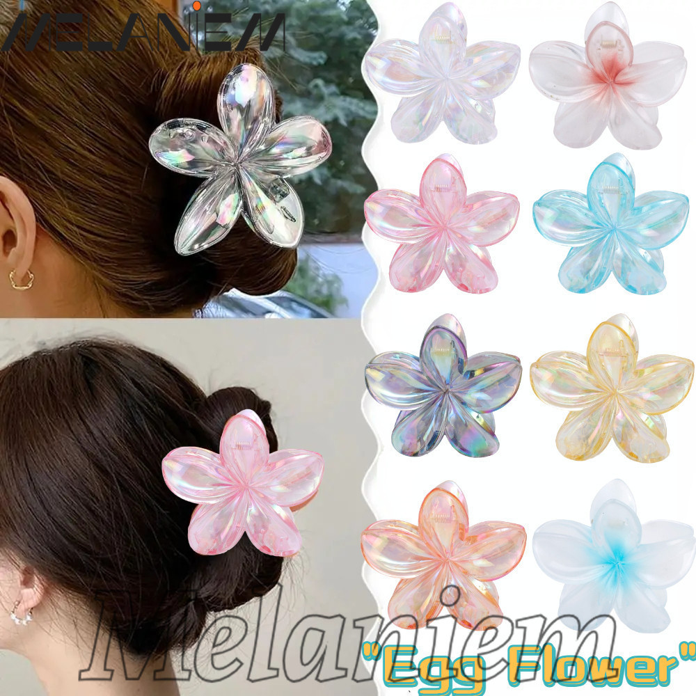 Transparent Egg Flower Hair Clamp - Korean INS Style, Y2K, Fashion ...
