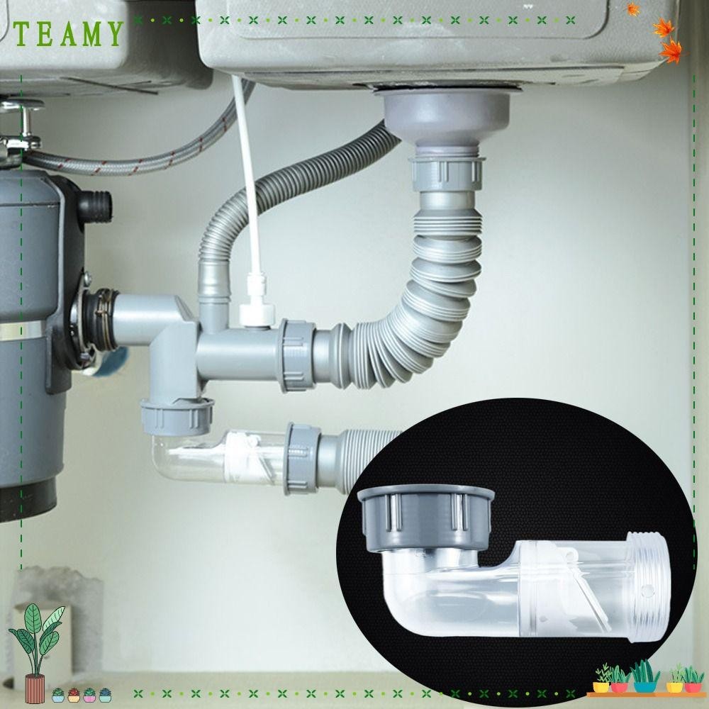 TEAMY Drain Pipe Joint, Curved Tube Universal Wash Basin Drainage Pipe ...