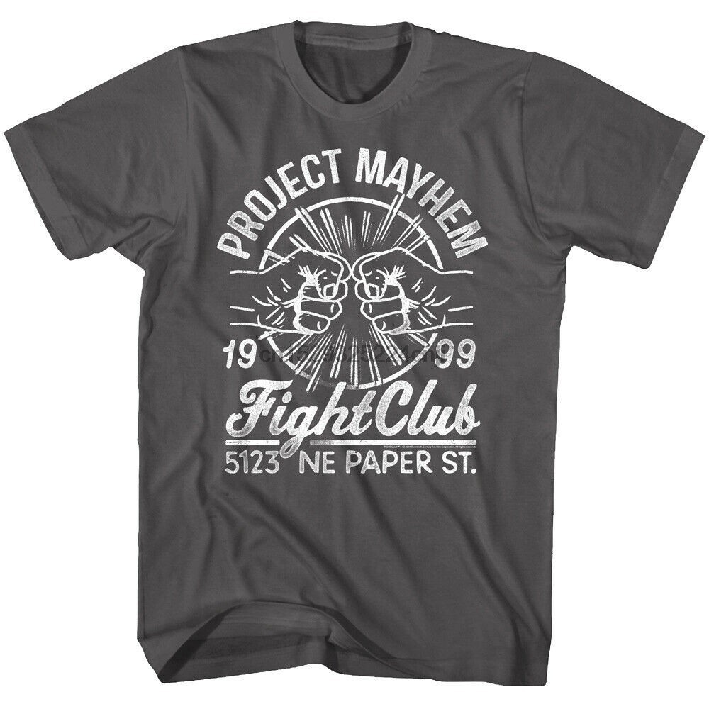 Fight Club Project Mayhem Fist Bump 1999 Mens T Shirt NE Paper Street ...