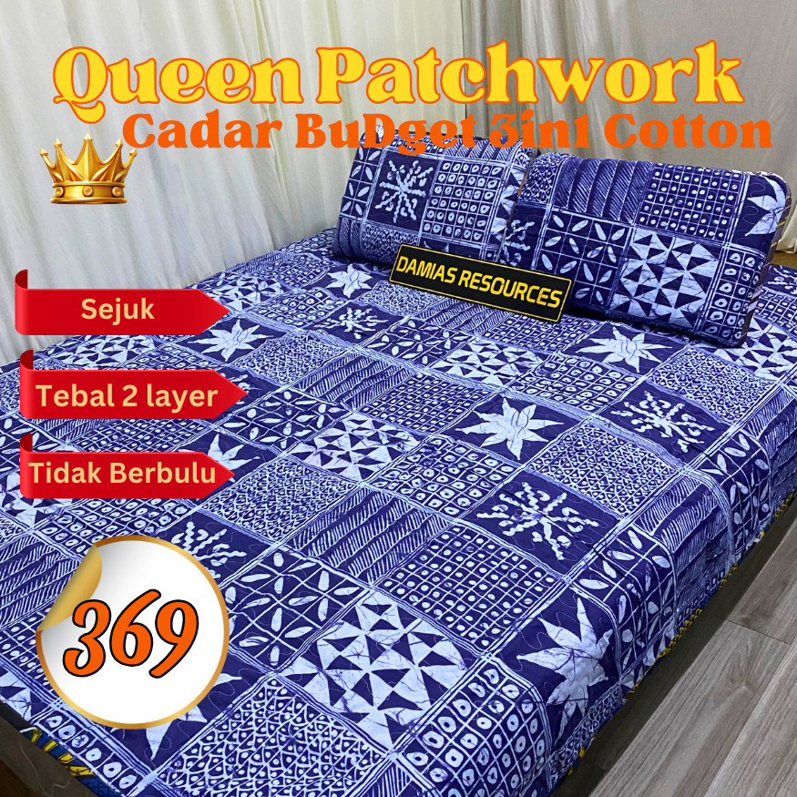 PATCHWORK kilang CADAR 3 IN 1 SAIZ QUEEN CORAK BUNGA/KARTUN REJECT ...