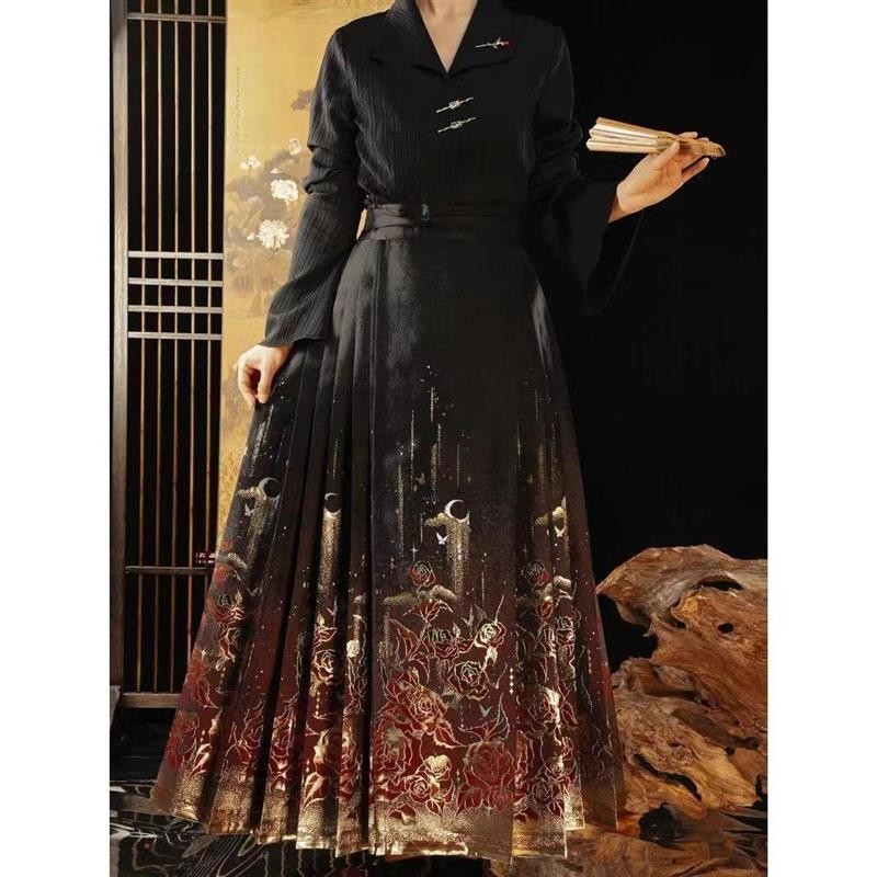 New Style Original Chinese Style Gilt Rose Hanfu Woven Gold Imitation ...
