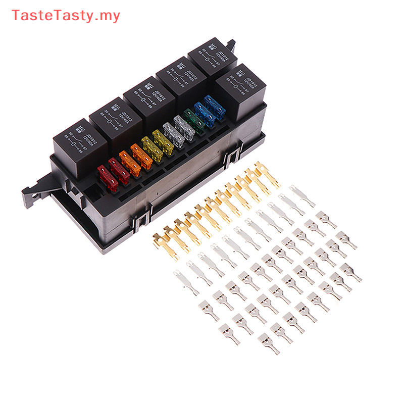 TasteTasty 12V Auto 11 Way Fuse Relay Control Fuse Box Block With 4 Pin ...