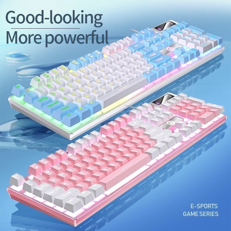 【Gadget Terbaik】K600 Gaming Mechanical Keyboard 104 Keys Round Keycap ...