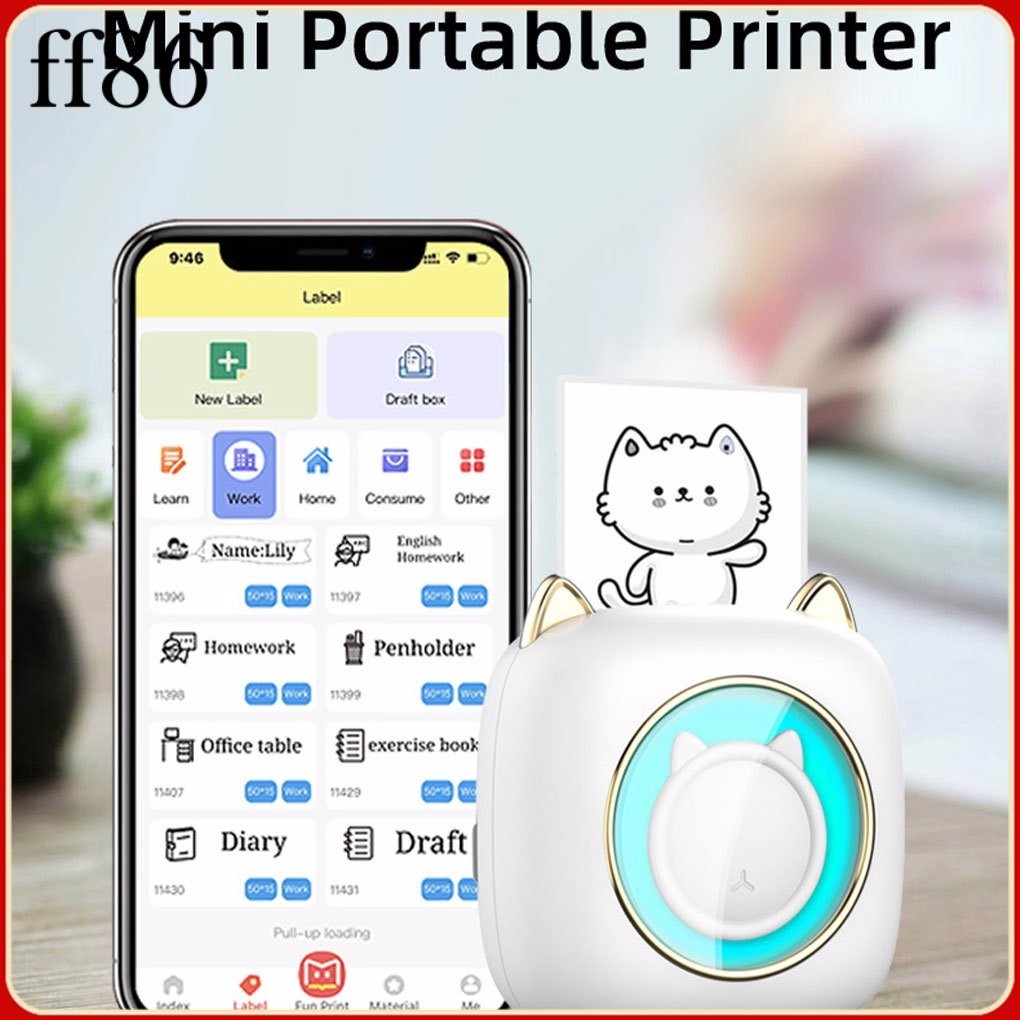 Bluetooth Wireless Printer Easy Connection Simple Operation Working ABS ...