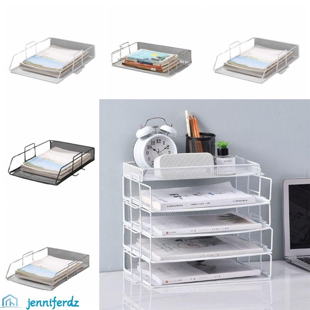 JENNIFERDZ File Storage Rack, Single Layer Stackable Desktop Document ...